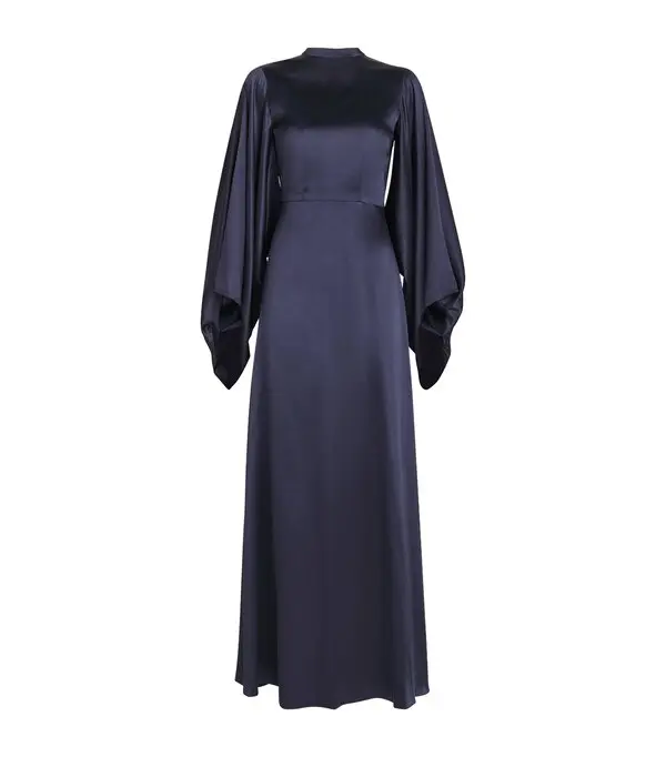 E.STOTT Silk-crystal Cleo Gown - Navy
