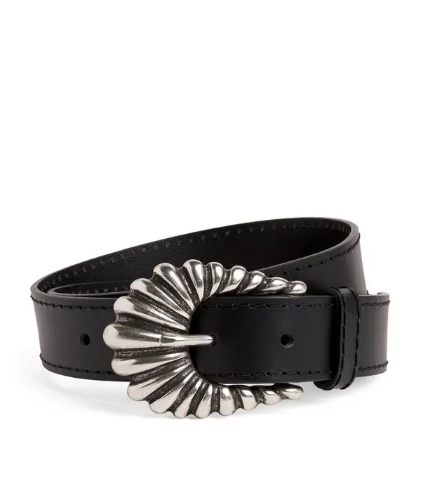 Sandro Leather Belt In Black - 50% Off | Editorialist display picture 1