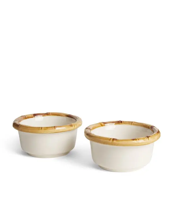 LES-OTTOMANS Set Of 2 Bamboo Bowls - Neutral