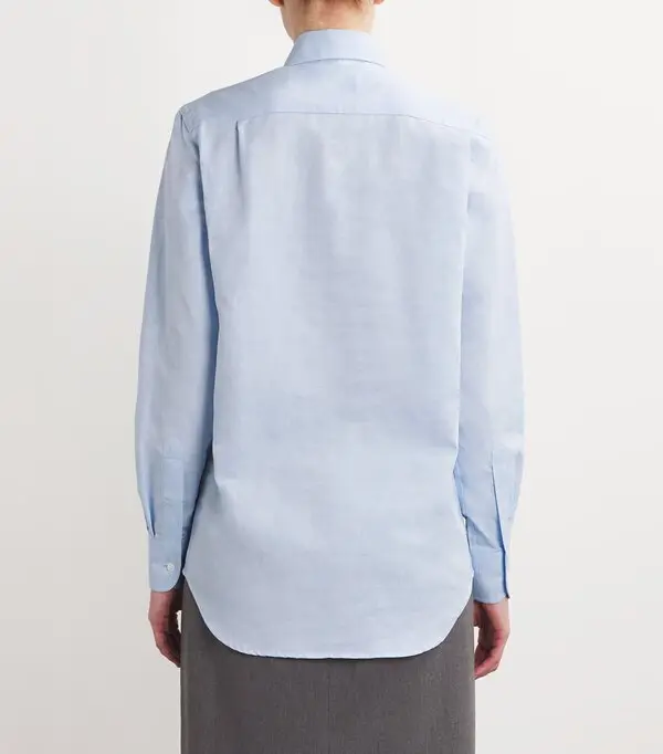 WITH NOTHING UNDERNEATH The Boyfriend Shirt Linen-cotton Weave By