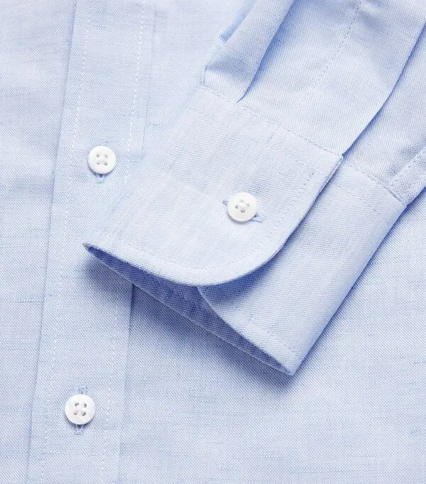 WITH NOTHING UNDERNEATH The Boyfriend Shirt Linen-cotton Weave By