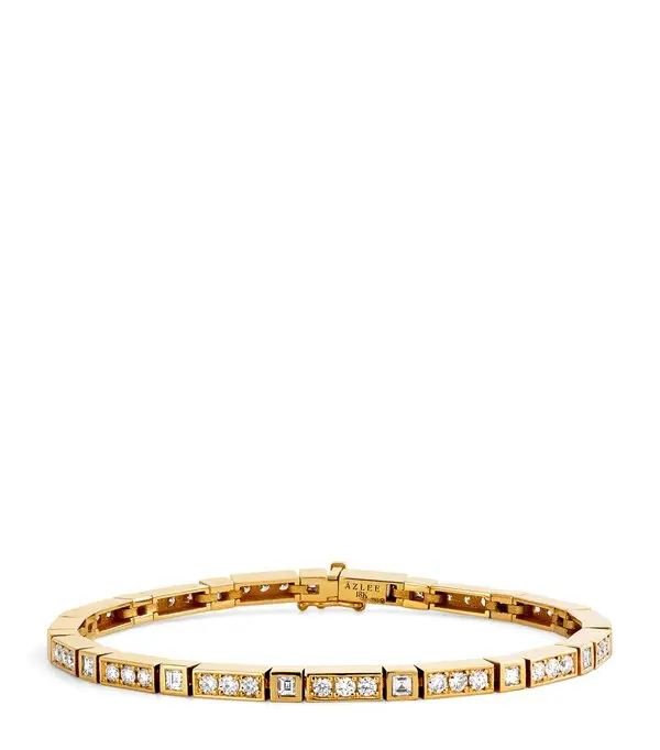 AZLEE La Nuit Diamond Tennis Bracelet - Gold