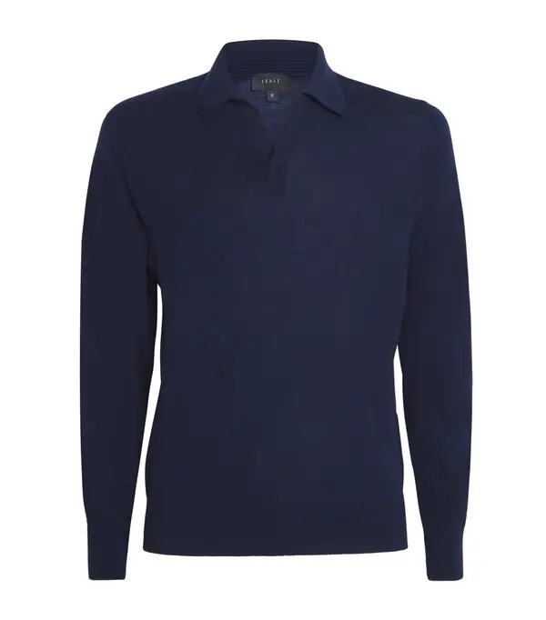 Sease Virgin Wool Lasca Polo Shirt - Navy