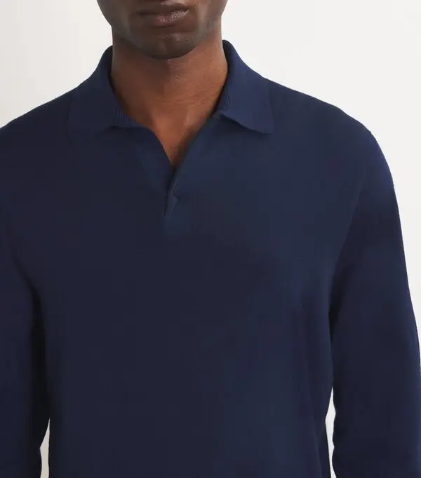 Sease Virgin Wool Lasca Polo Shirt - Navy