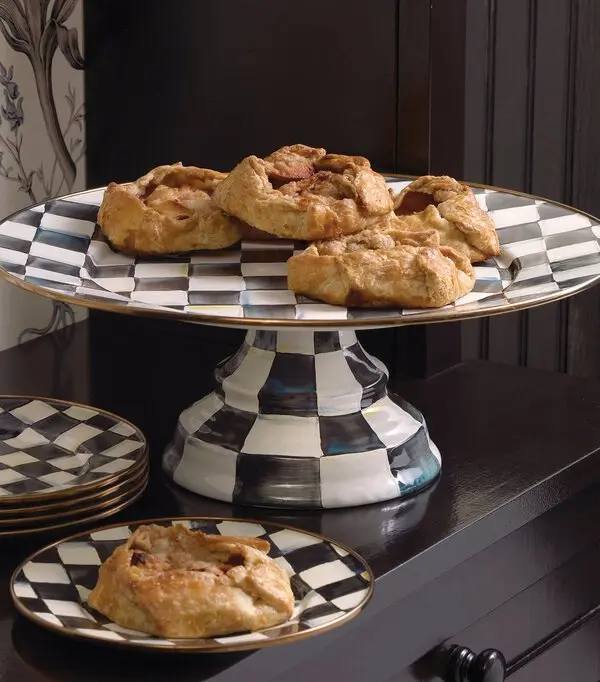 MACKENZIE-CHILDS Courtly Check Pedestal Platter