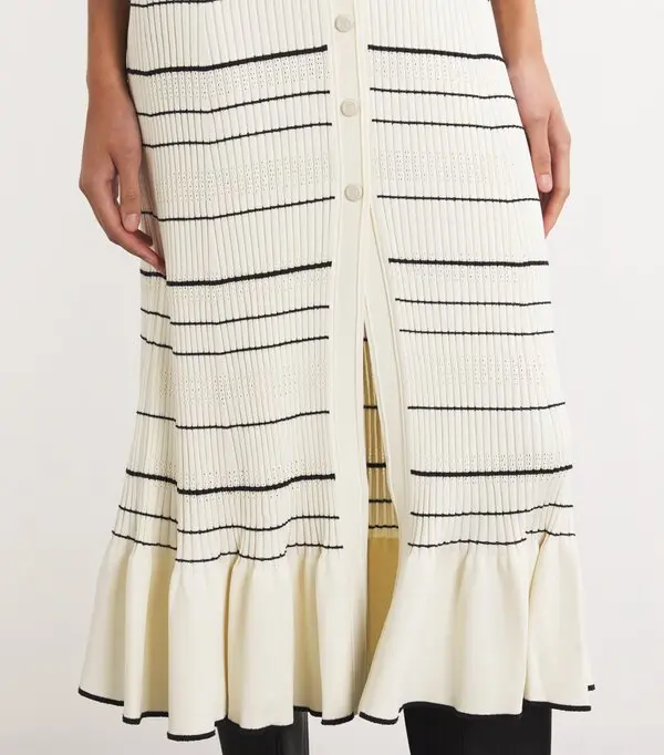 Sandro Knitted Striped Maxi Dress In Beige - 40% Off | Editorialist