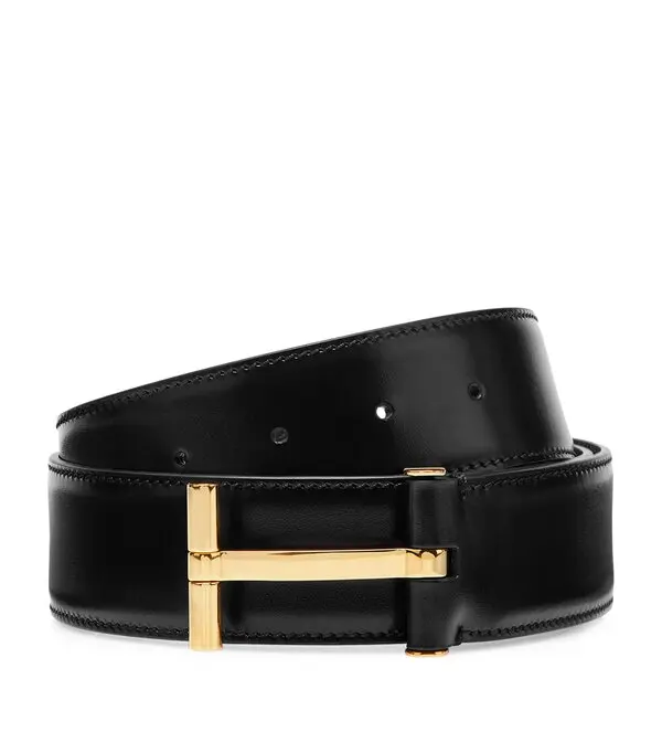 TOM FORD Leather Classic T Belt - Black