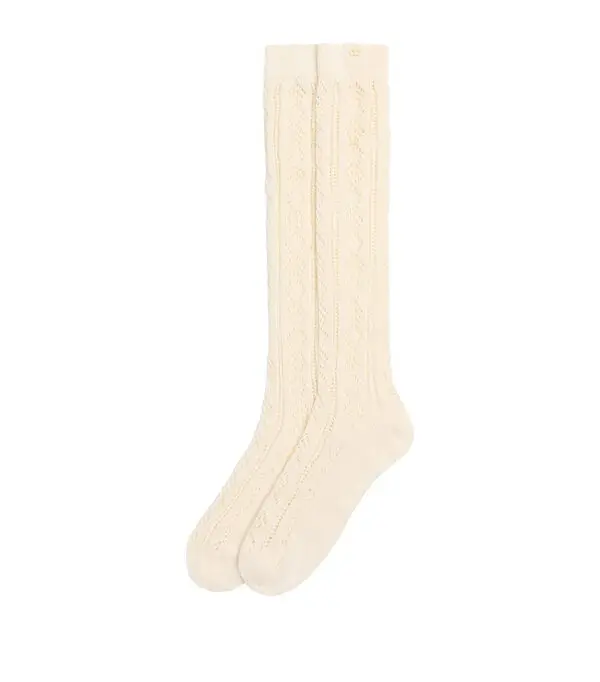 Valentino Garavani Pointelle-knit Knee High Socks - Nude