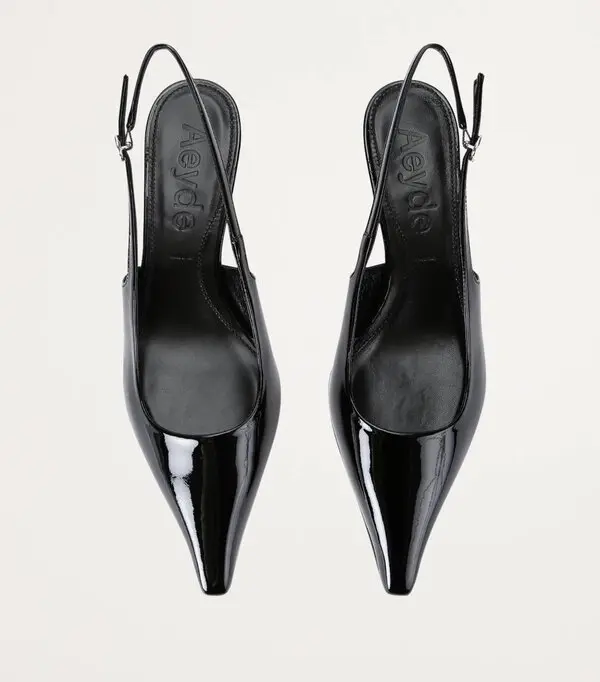 AeydĒ Patent Leather Slingback Pumps - Black