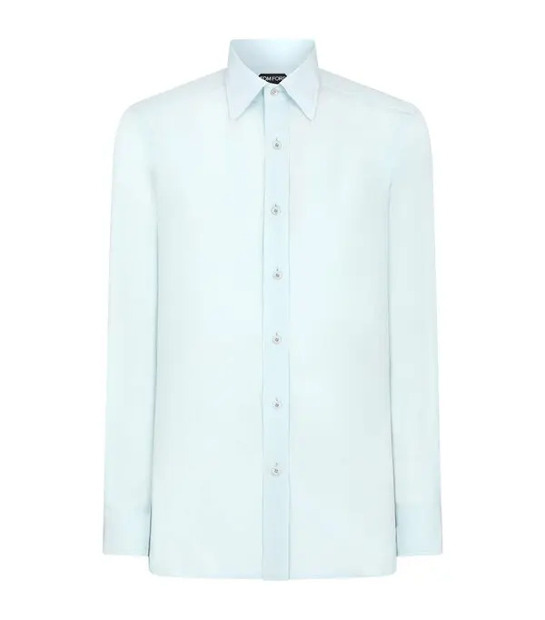 TOM FORD Silk Slim Shirt - Blue