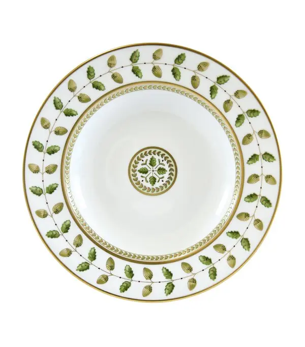 Bernardaud Constance Rimmed Soup Plate - Green