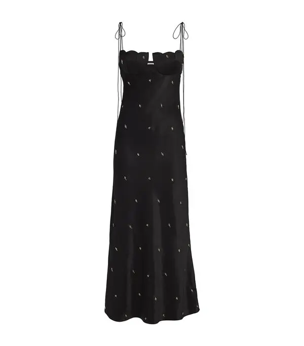 anna october tulip dress black Satin Midi In - 30% Off Color:Ivory/Sorbet/Nude/Ivory Flowy mini dress in Cheap Modest Wedding Dresses Joelle | Plunge Neck