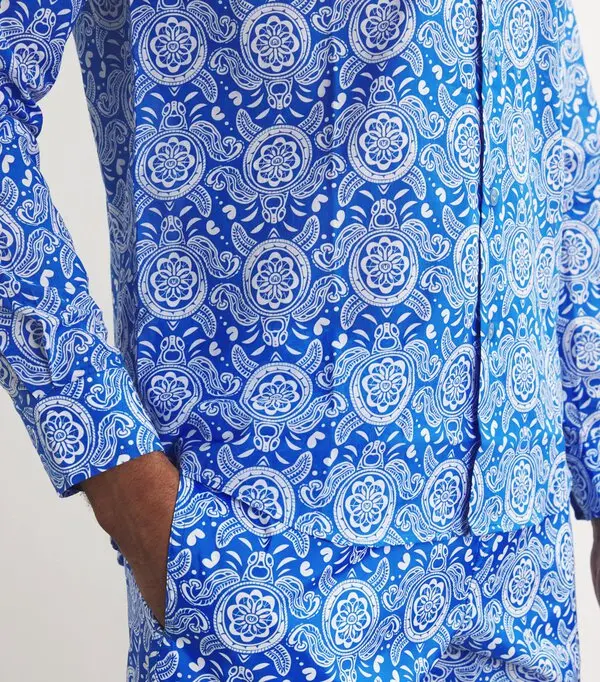 Vilebrequin Cotton Tribal Turtles Caracal Shirt