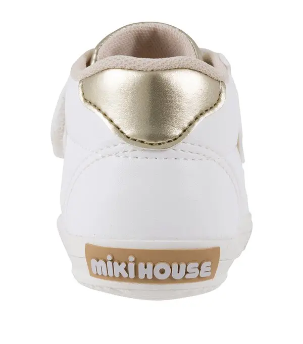 MIKI HOUSE Leather Logo Strap Sneakers