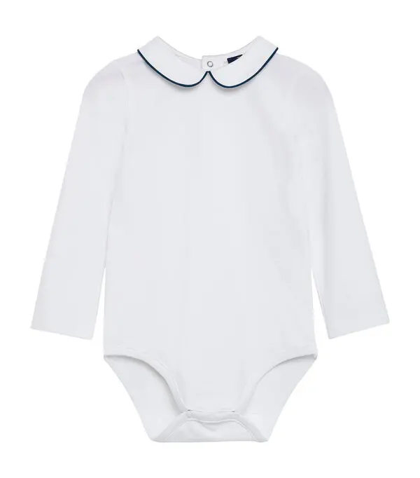 Trotters Piped-collar Milo Bodysuit