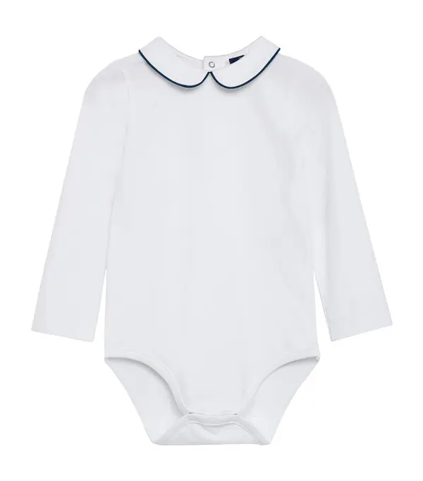 Trotters Piped-collar Milo Bodysuit