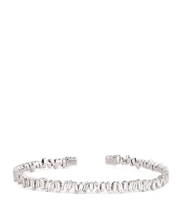 SUZANNE KALAN Gold And Diamond Bangle - White
