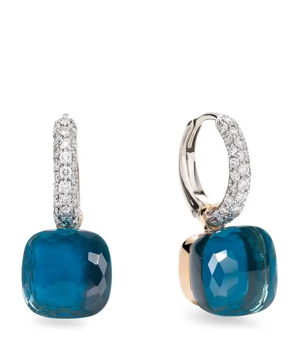 Pomellato Nudo Drop Earrings With Topaz, Turquoise And Diamond - Blue