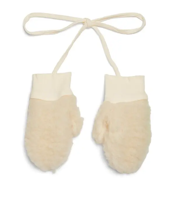 BINIBAMBA Merino Wool Mittens - White