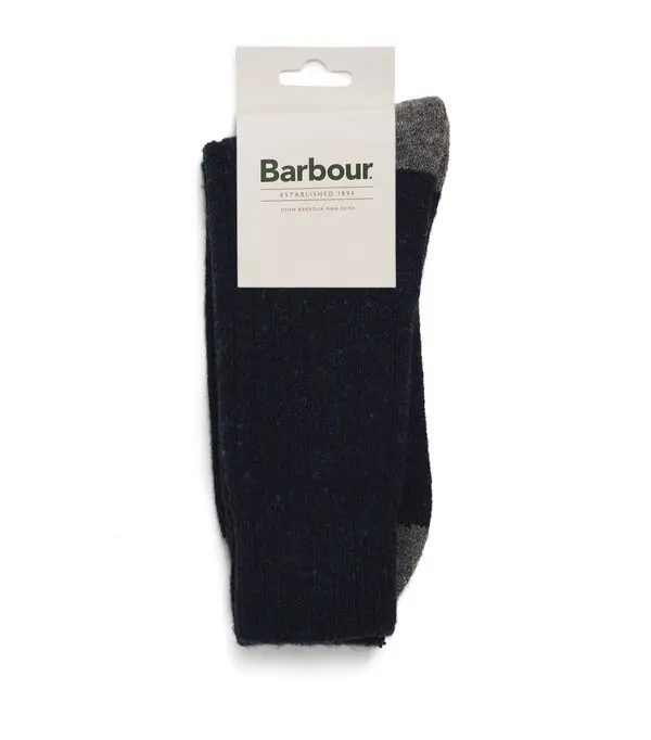 Barbour Wool-blend Houghton Socks - Navy