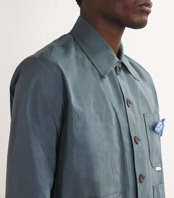 S.S.DALEY Morris Overshirt With Brooch - Blue