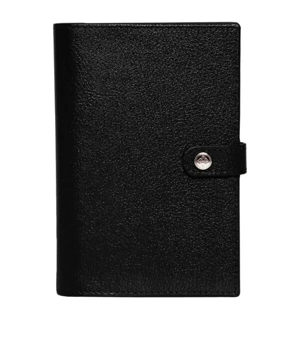 ETTINGER Leather Airtag Passport Case - Black