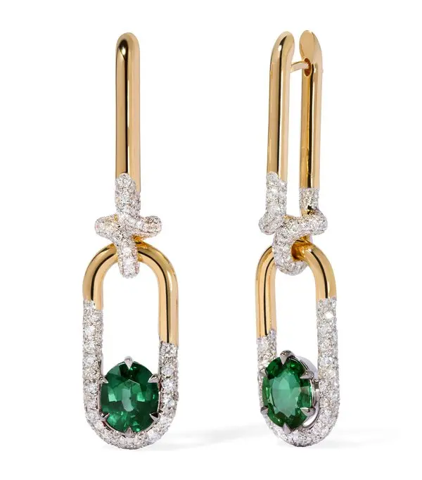 Annoushka Yellow Diamond, And Tourmaline Drop Earrings - Gold