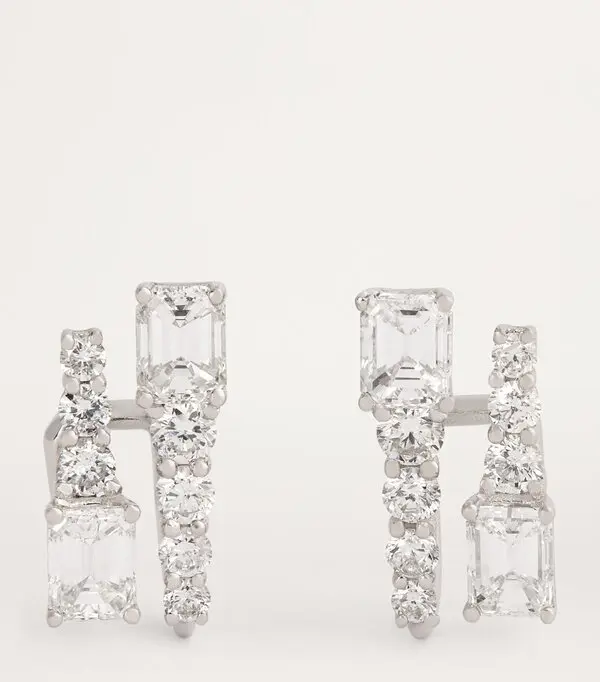 Shay Gold And Diamond Double Stick Stud Earrings