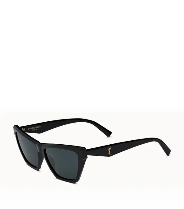 Saint Laurent Rectangular Cat Eye Sunglasses - Black