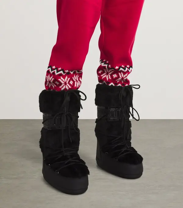 Moon Boot Icon Faux-fur Boots - Black