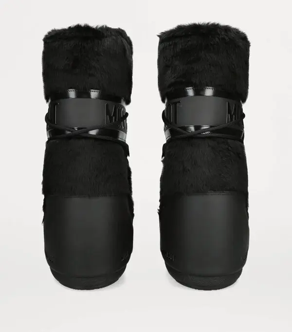Moon Boot Icon Faux-fur Boots - Black