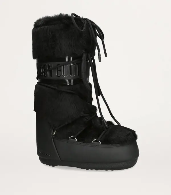 Moon Boot Icon Faux Fur Snow Boots - Black | Editorialist