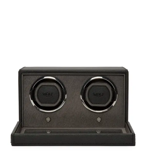 Wolf Cub Double Watch Winder With Cover - Black