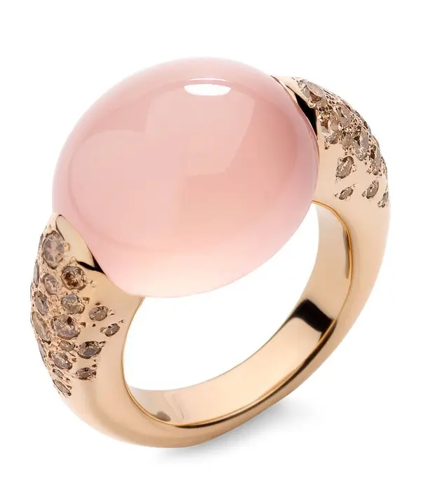 Pomellato Iconica Rose Quartz And Diamond Ring - Pink
