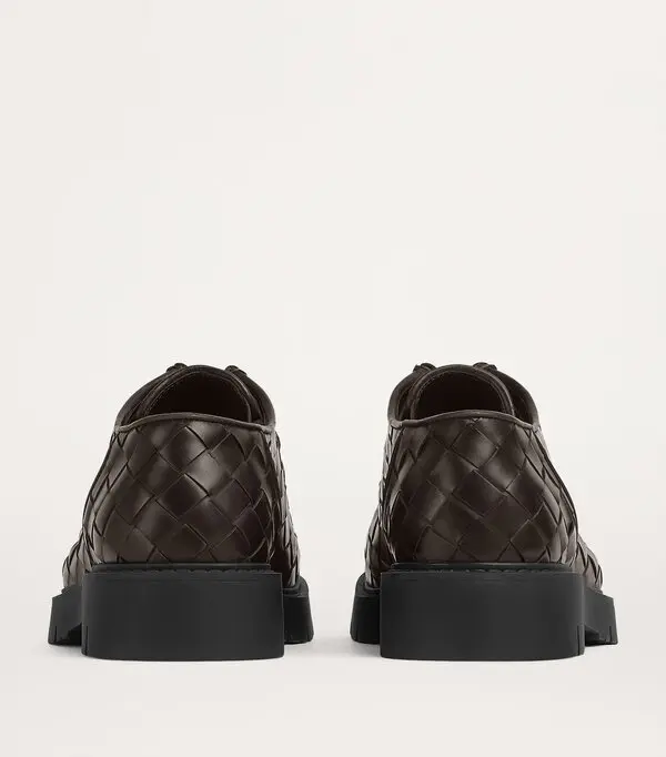 Bottega Veneta Leather Intrecciato Haddock Boat Shoes