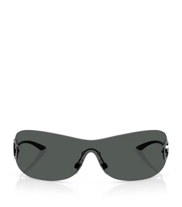 Dolce & Gabbana Metal Shield Rimless Sunglasses - Black