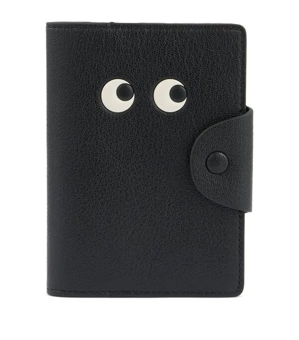 ANYA HINDMARCH Leather Eyes Passport Cover - Black