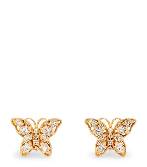 SUZANNE KALAN Butterfly Stud Earrings - Gold