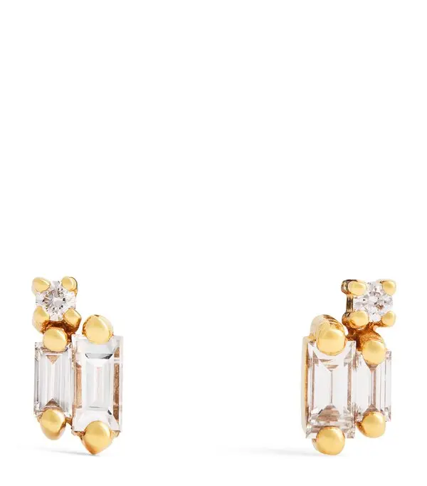 SUZANNE KALAN Yellow And Diamond Bold Burst Stud Earrings - Gold