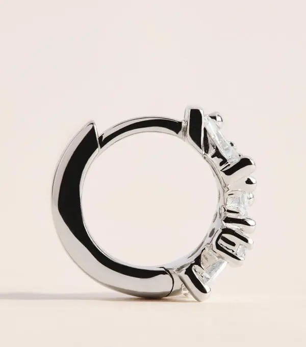 SUZANNE KALAN Gold And Diamond Frenzy Huggie Earrings - White