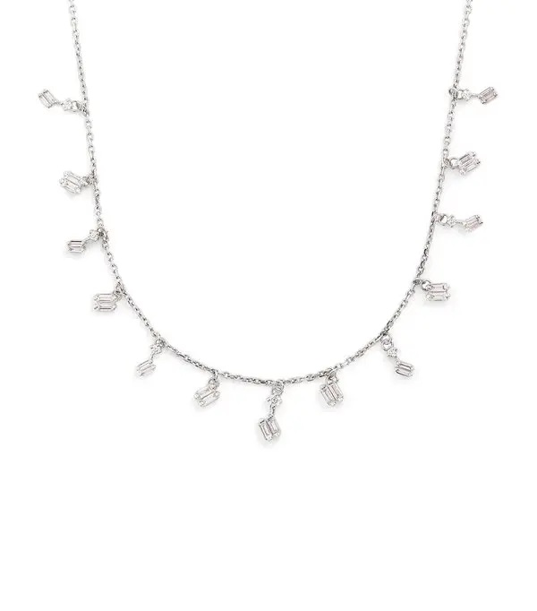 SUZANNE KALAN Gold And Diamond Cascade Necklace - White