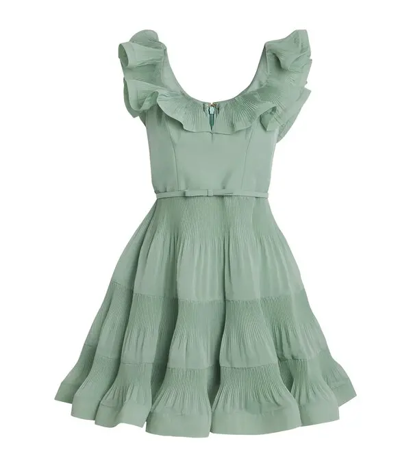 slim fit dress slacks Esme Green Floral Print Frill Detail Maxi Dress – Frock and Frill