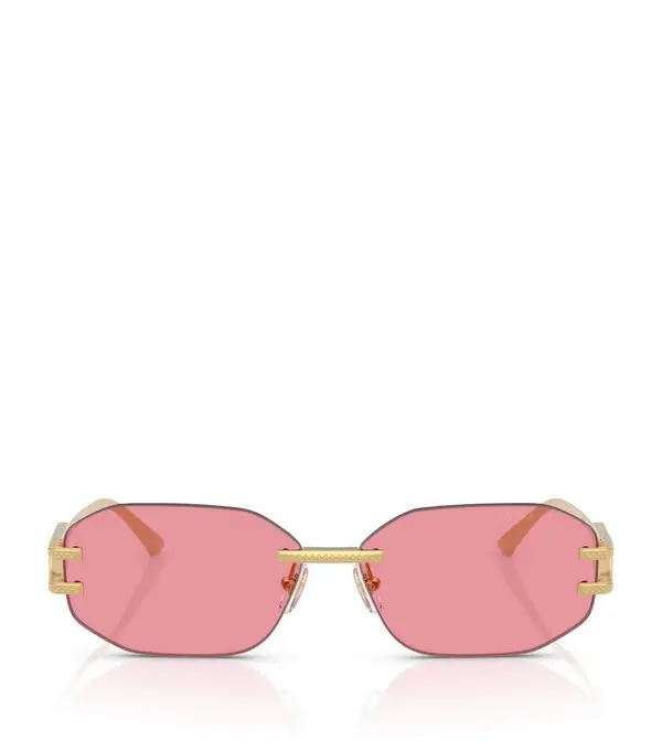 Versace Metal Octagon Sunglasses - Gold
