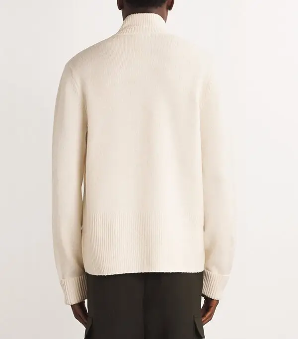 Fred Perry Cotton-wool Zip-up Cardigan - Ivory