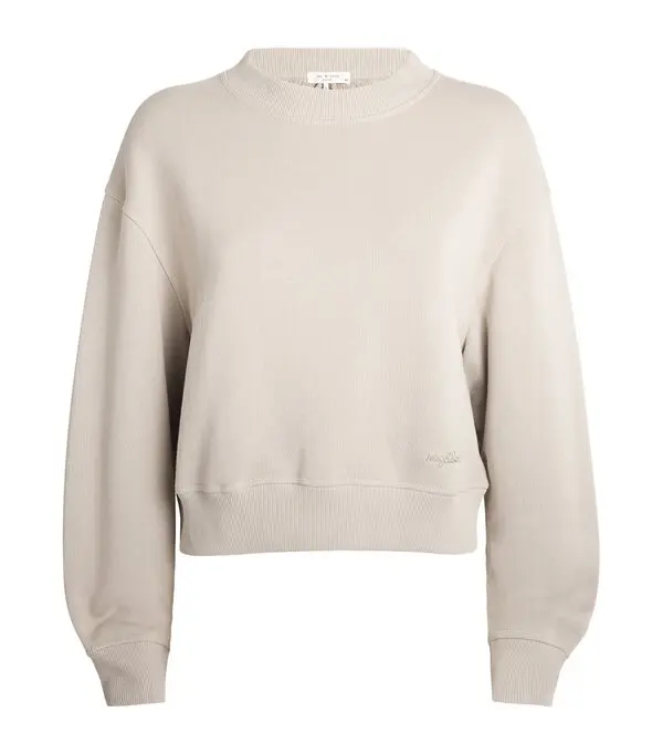 Rag & Bone Terry Cloth Cropped Sweatshirt - Beige