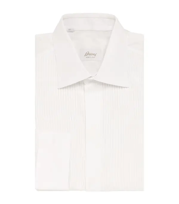 Brioni Cotton Plastron-detail Shirt - White