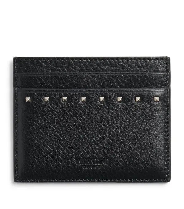 Valentino Garavani Leather Rockstud Card Holder - Black
