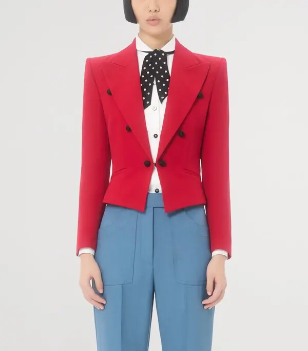 Valentino Garavani Virgin Wool Double Breasted Blazer - Red