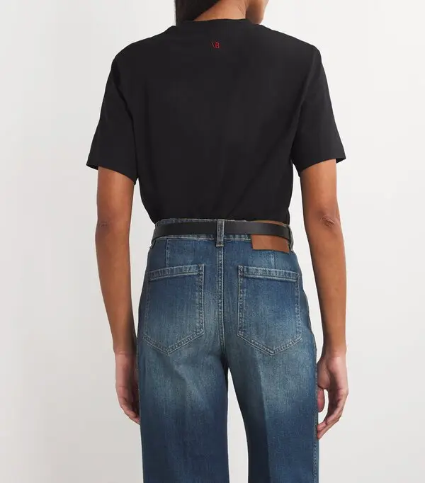 Victoria Beckham Leather B-buckle Waist Belt - Black