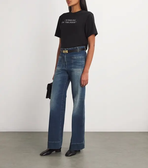 Victoria Beckham Leather B-buckle Waist Belt - Black